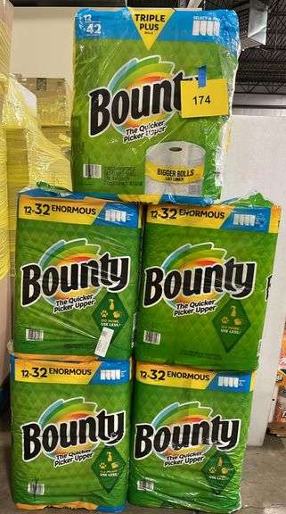 (5) PACKS OF BOUNTY PAPER TOWELS - Earl's Auction Company