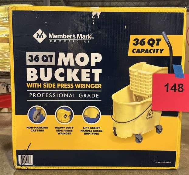 36QT MOP BUCKET W/ SIDE PRESS WRINGER IN BOX - Earl's Auction Company