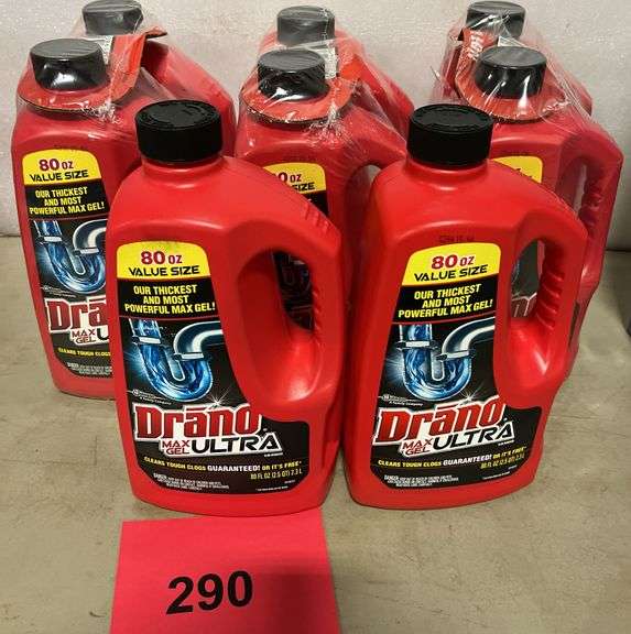 (8) JUGS OF DRANO MAX GEL ULTRA - Earl's Auction Company
