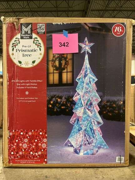 76" PRE LIT PRISMATIC TREE IN BOX - Earl's Auction Company