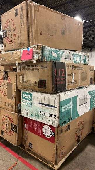 AS IS - MISMATCHED/ INCOMPLETE TRAMPOLINE & TREE BOXES - Earl's Auction ...