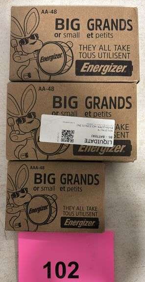 (3) BOXES OF ENERGIZER BATTERIES - AA & AAA (48 BATTERIES PER BOX ...