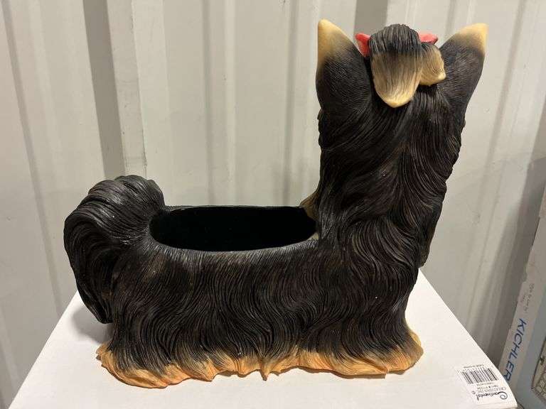 CONTINENTAL CREATIONS YORKIE PLANTER W/ BOX - Earl's Auction Company