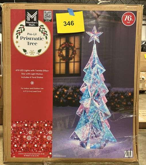 76" PRE LIT PRISMATIC TREE IN BOX - Earl's Auction Company