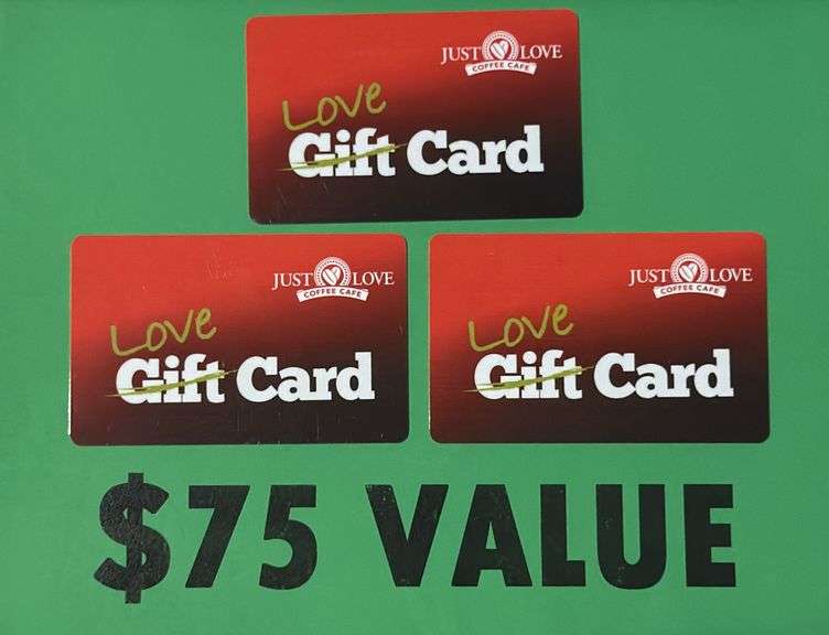 (3) JUST LOVE COFFEE CAFE $25 GIFT CARDS ($75 TOTAL VALUE) - Earl's ...