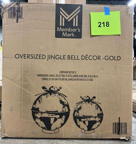 OVERSIZED JINGLE BELL DECOR IN BOX - GOLD - Earl's Auction Company