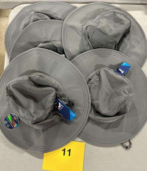 (5) MISSION HYDROACTIVE COOLING HATS - GREY - Earl's Auction Company