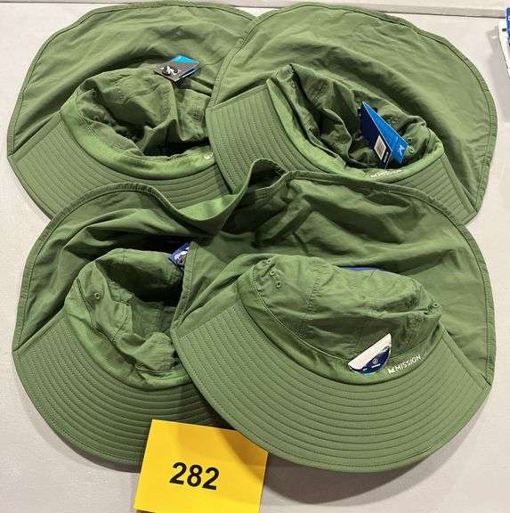 (4) MISSION HYDROACTIVE COOLING HATS - GREEN - Earl's Auction Company