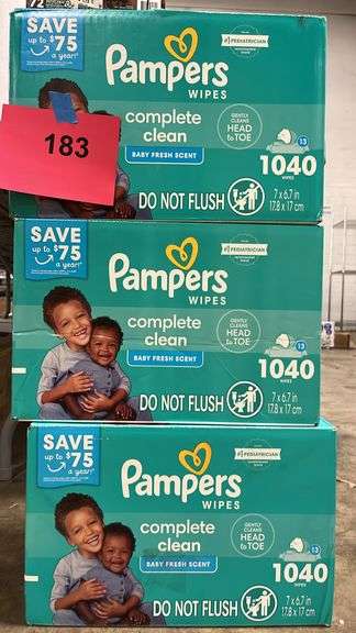 (3) BOXES OF PAMPERS BABY WIPES - Earl's Auction Company