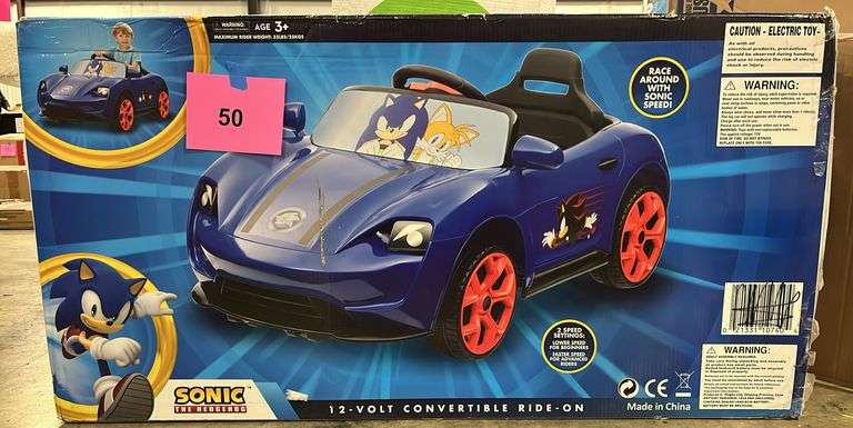 KIDS SONIC THE HEDGEHOG 12V CONVERTIBLE RIDE ON IN BOX - Earl's Auction ...
