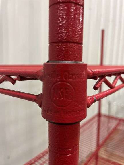 SEVILLE CLASSICS 4 TIER SHELVING RACK - RED - Earl's Auction Company