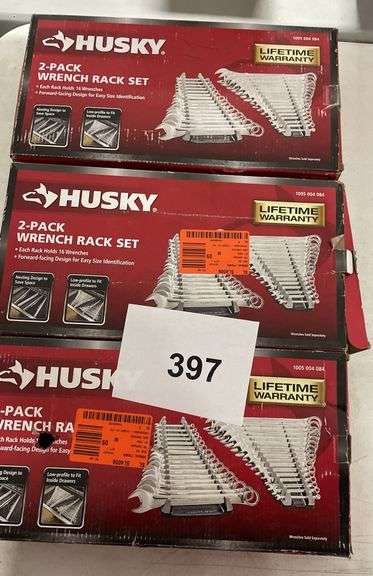 (3) HUSKY WRENCH RACK SETS IN BOX - Earl's Auction Company