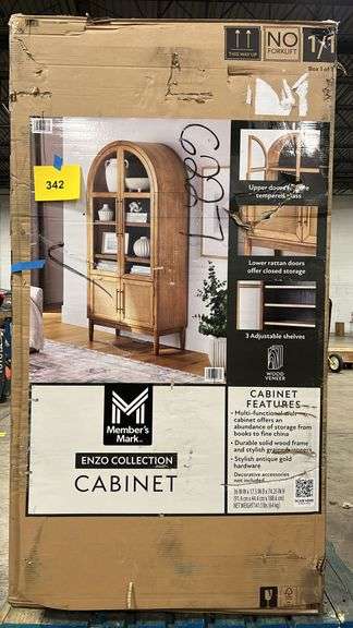 ENZO COLLECTION CABINET IN BOX - BROWN - Earl's Auction Company