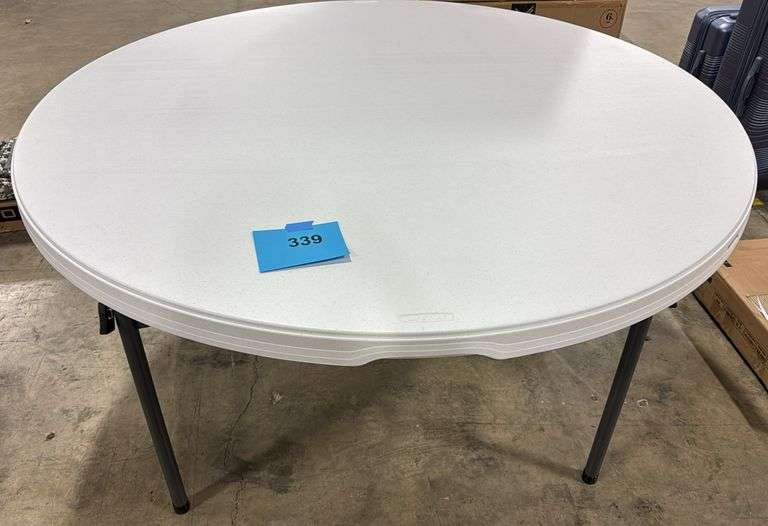 LIFETIME 60" ROUND FOLDING TABLE - WHITE - Earl's Auction Company