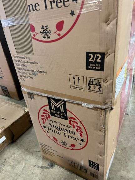 12FT PRE LIT AUGUSTA PINE TREE IN BOXES - Earl's Auction Company