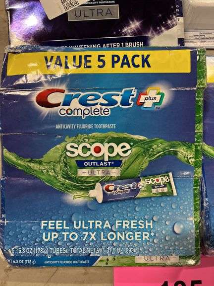 (5) PACKS OF CREST TOOTHPASTE - Earl's Auction Company