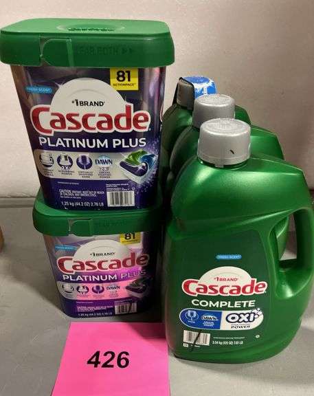5PC CASCADE DISH DETERGENT LOT - LIQUID & TABS - Earl's Auction Company