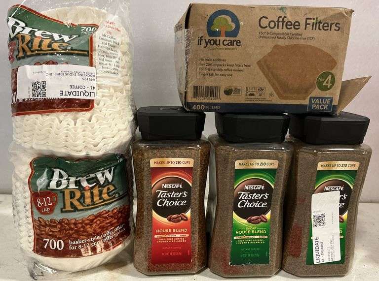 6PC COFFEE LOT - NESCAFE & FILTERS - Earl's Auction Company