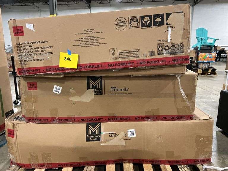 AS IS - SUNBRELLA 6PC FSC TEAK DEEP SEATING SET IN BOXES - Earl's ...