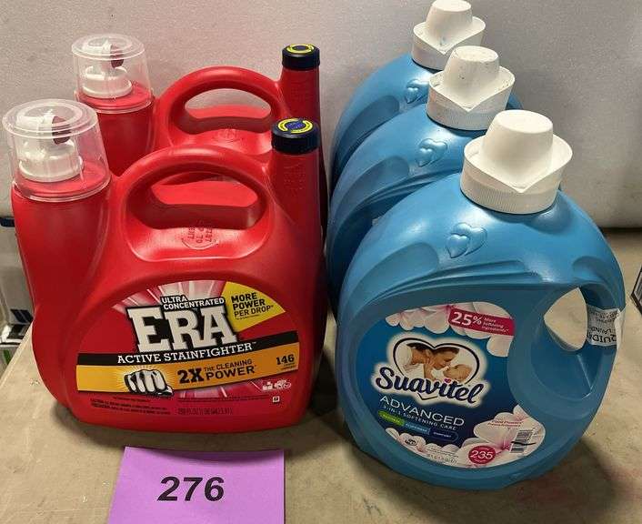 5PC LAUNDRY LOT - ERA DETERGENT & SWAVITEL SOFTENER - Earl's Auction Company