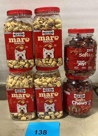 (6) JARS OF MILK BONE DOG TREATS - Earl's Auction Company
