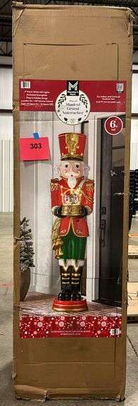6FT PRE LIT MUSICAL GRAND NUTCRACKER IN BOX - Earl's Auction Company