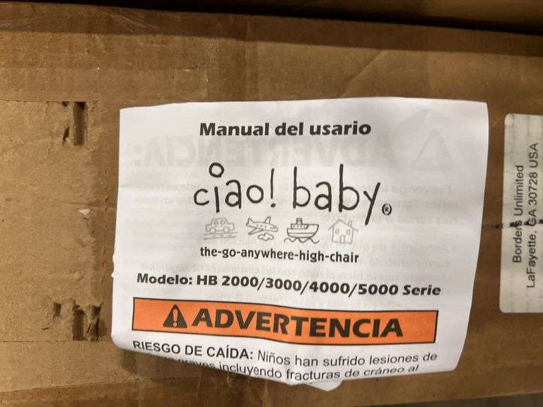 CIAO BABY PORTABLE HIGH CHAIR & (2) SWING LOUNGER CHAIRS IN BOXES ...