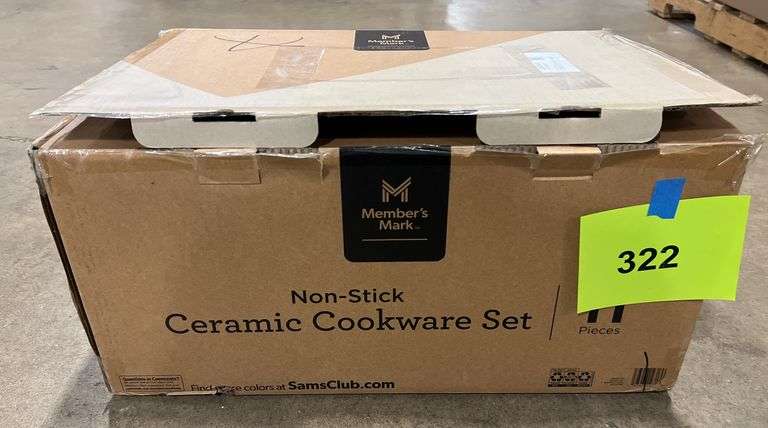 NONSTICK 11PC CERAMIC COOKWARE SET IN BOX - CREAM - Earl's Auction Company