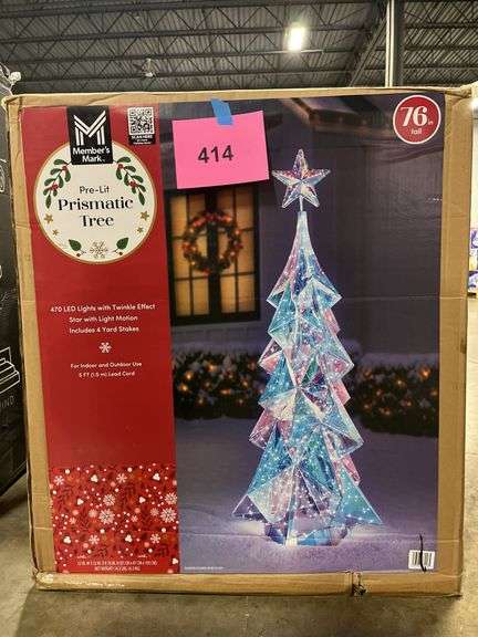 76" PRE LIT PRISMATIC TREE IN BOX - Earl's Auction Company