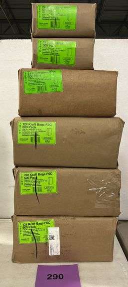 (6) PACKS OF KRAFT PAPER BAGS - Earl's Auction Company