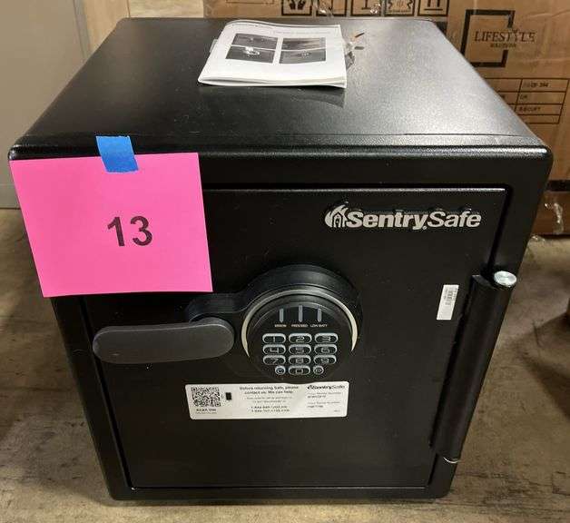 SENTRYSAFE FIRE SAFE W/ FACTORY CODE - BLACK - Earl's Auction Company