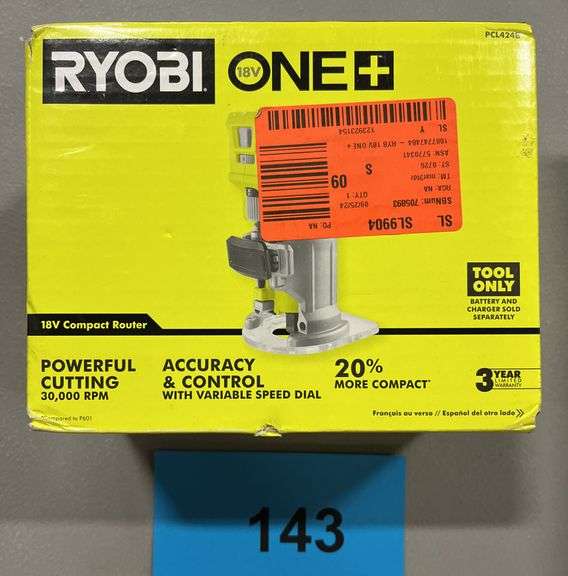 NEW RYOBI 18V COMPACT ROUTER IN BOX - Earl's Auction Company