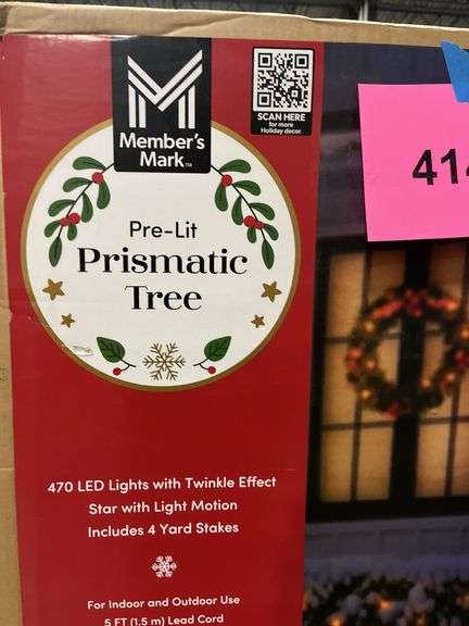 76" PRE LIT PRISMATIC TREE IN BOX - Earl's Auction Company