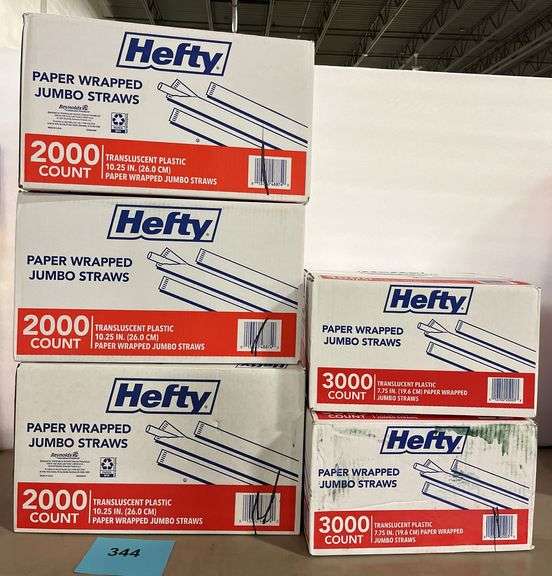(5) BOXES OF HEFTY PAPER WRAPPED STRAWS - Earl's Auction Company
