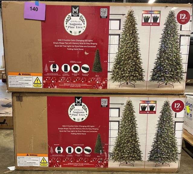 12FT PRE LIT AUGUSTA PINE TREE IN BOXES - Earl's Auction Company