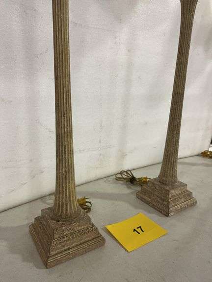 (2) DECORATED TALL TABLE LAMPS - Earl's Auction Company