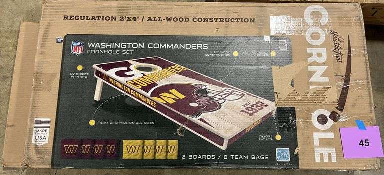 WASHINGTON COMMANDERS CORNHOLE SET IN BOX - Earl's Auction Company