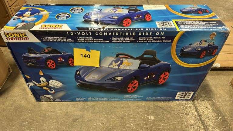 KIDS SONIC THE HEDGEHOG 12V CONVERTIBLE RIDE ON IN BOX - Earl's Auction ...