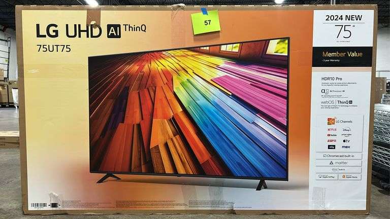 LG 75" 75UT75 UHD 4K SMART TV IN BOX - Earl's Auction Company