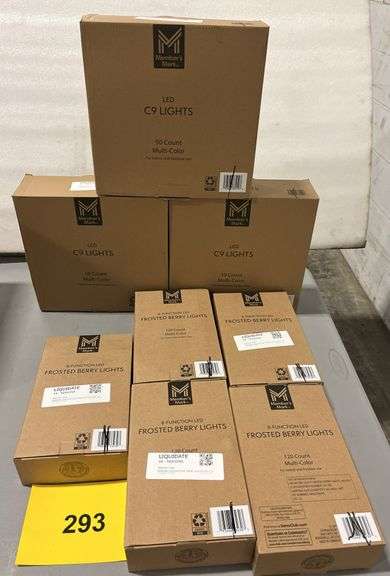 (8) BOXES OF LED LIGHTS - C9 & FROSTED BERRY - Earl's Auction Company