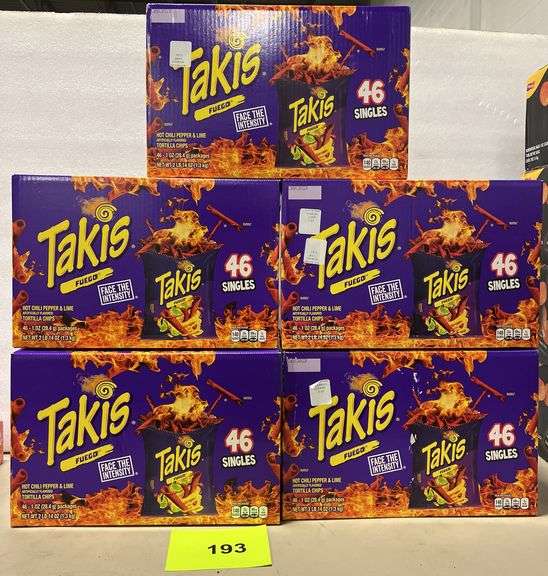 (5) BOXES OF TAKIS FUEGO - Earl's Auction Company