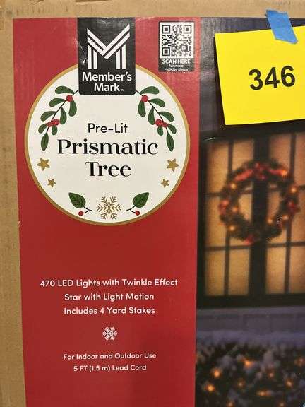 76" PRE LIT PRISMATIC TREE IN BOX - Earl's Auction Company