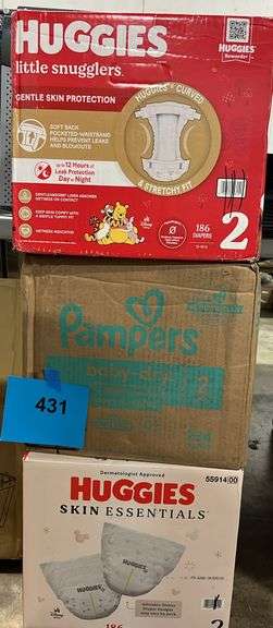 (3) BOXES OF DIAPERS - SIZE 2 - Earl's Auction Company