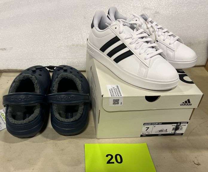 (2) PAIRS OF WOMENS SHOES SIZE 7 - ADIDAS & CROCS - Earl's Auction Company