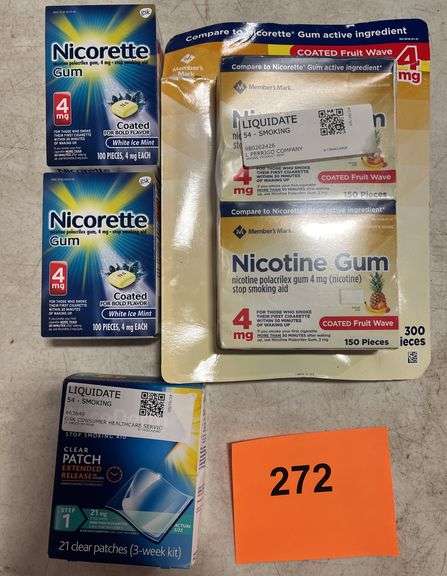 4PC NICOTINE REPLACEMENT LOT - GUM & PATCHES - Earl's Auction Company