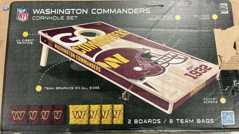 WASHINGTON COMMANDERS CORNHOLE SET IN BOX - Earl's Auction Company