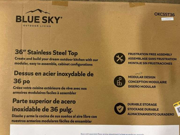 BLUE SKY 36" STAINLESS STEEL TOP IN BOX - Earl's Auction Company