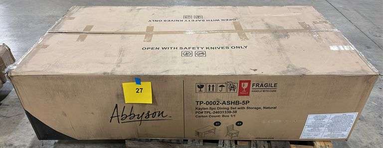 ABBYSON LIVING KAYLEN 5PC DINING SET W/ STORAGE IN BOX - NATURAL - Earl ...