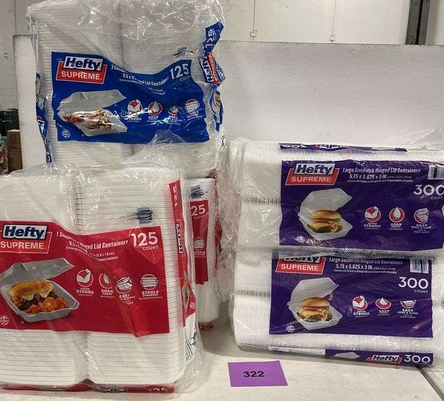 (5) PACKS OF HEFTY FOAM TRAYS - Earl's Auction Company