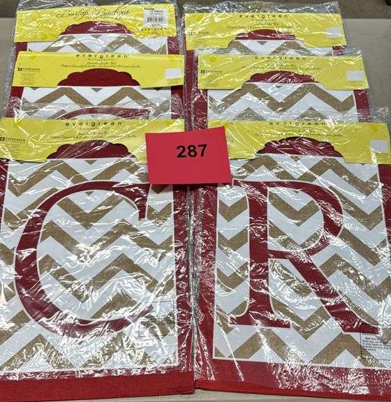 (6) ASSORTED MONOGRAM FLAGS - Earl's Auction Company